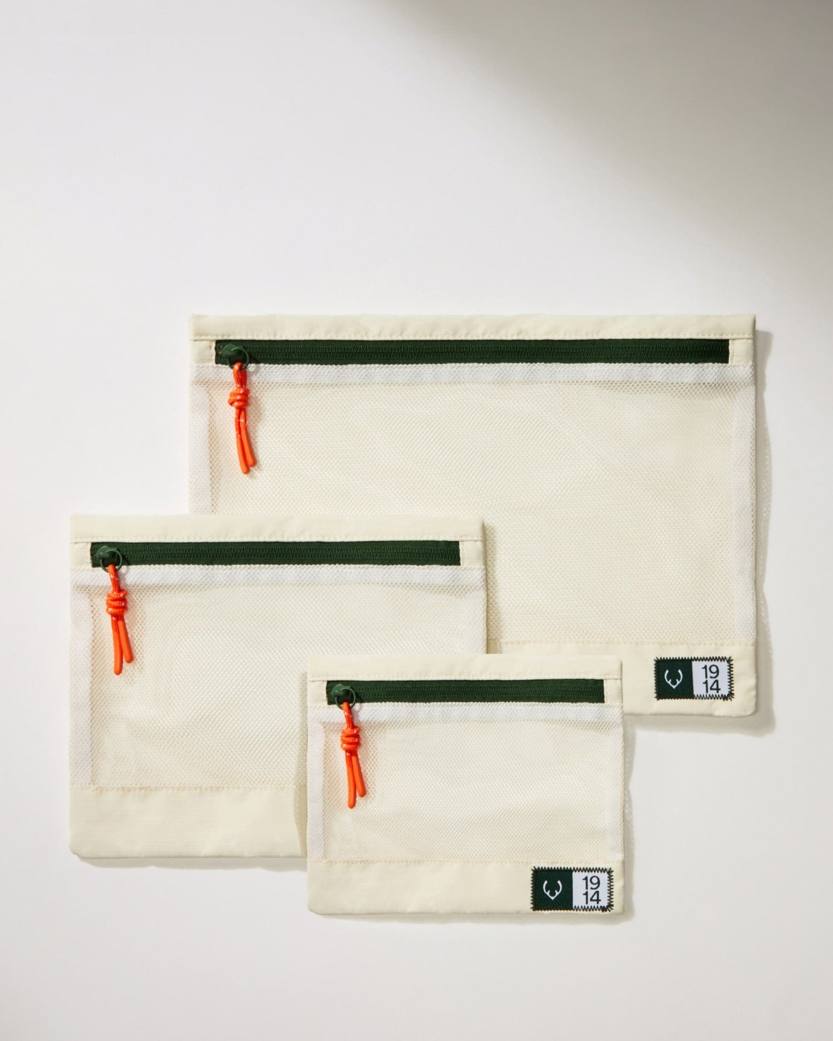 Essential Travel Pouches in Beige Set of 3 | Travel Accessories ...