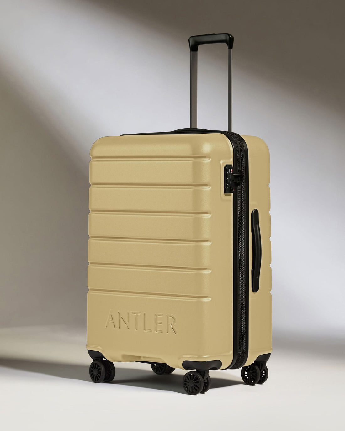 Medium Suitcase Yellow - Logo | Lightweight Hard Shell Luggage – Antler UK