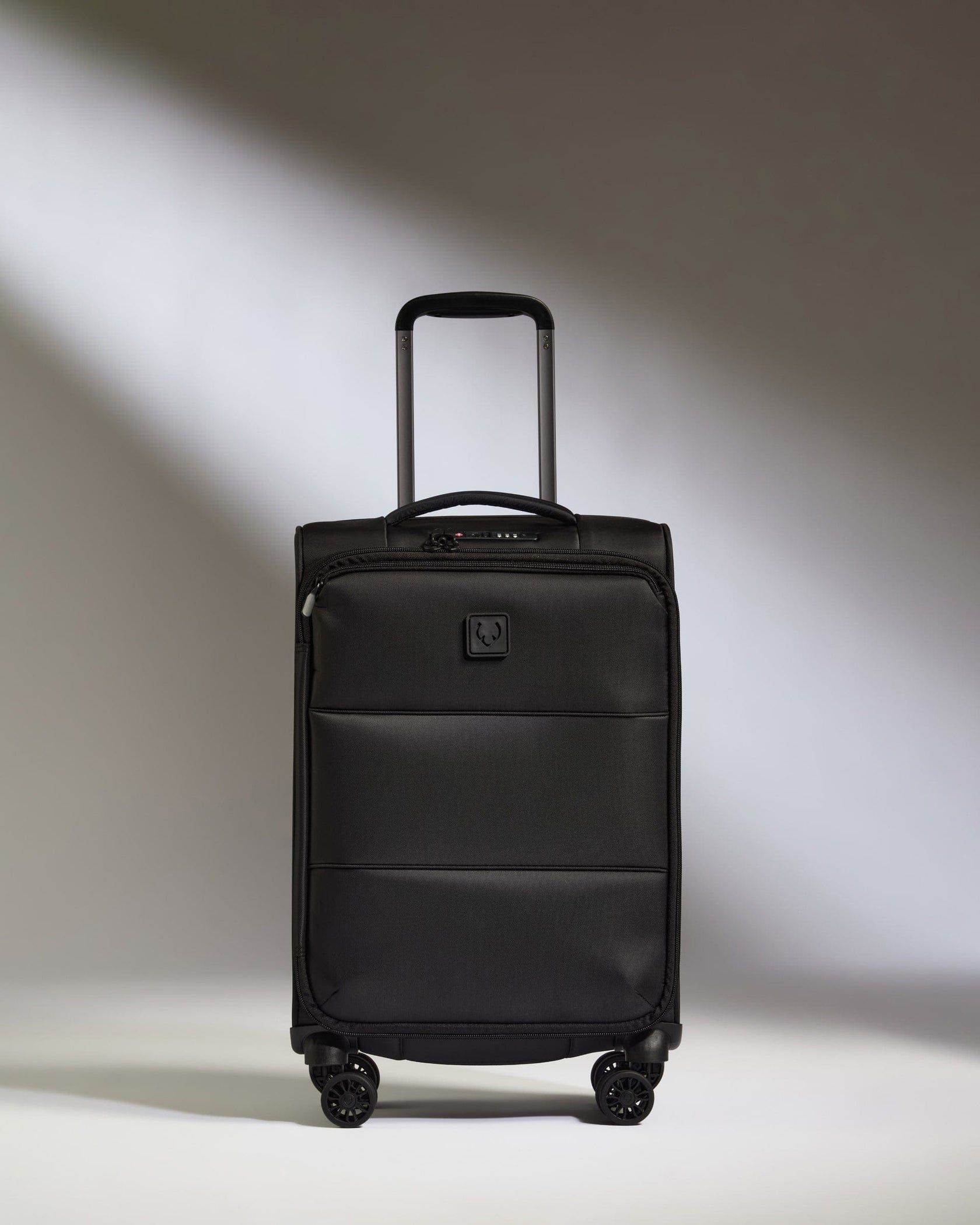 Lightest Cabin Suitcase in Black - Soft Stripe 2.0 | Soft Suitcase ...