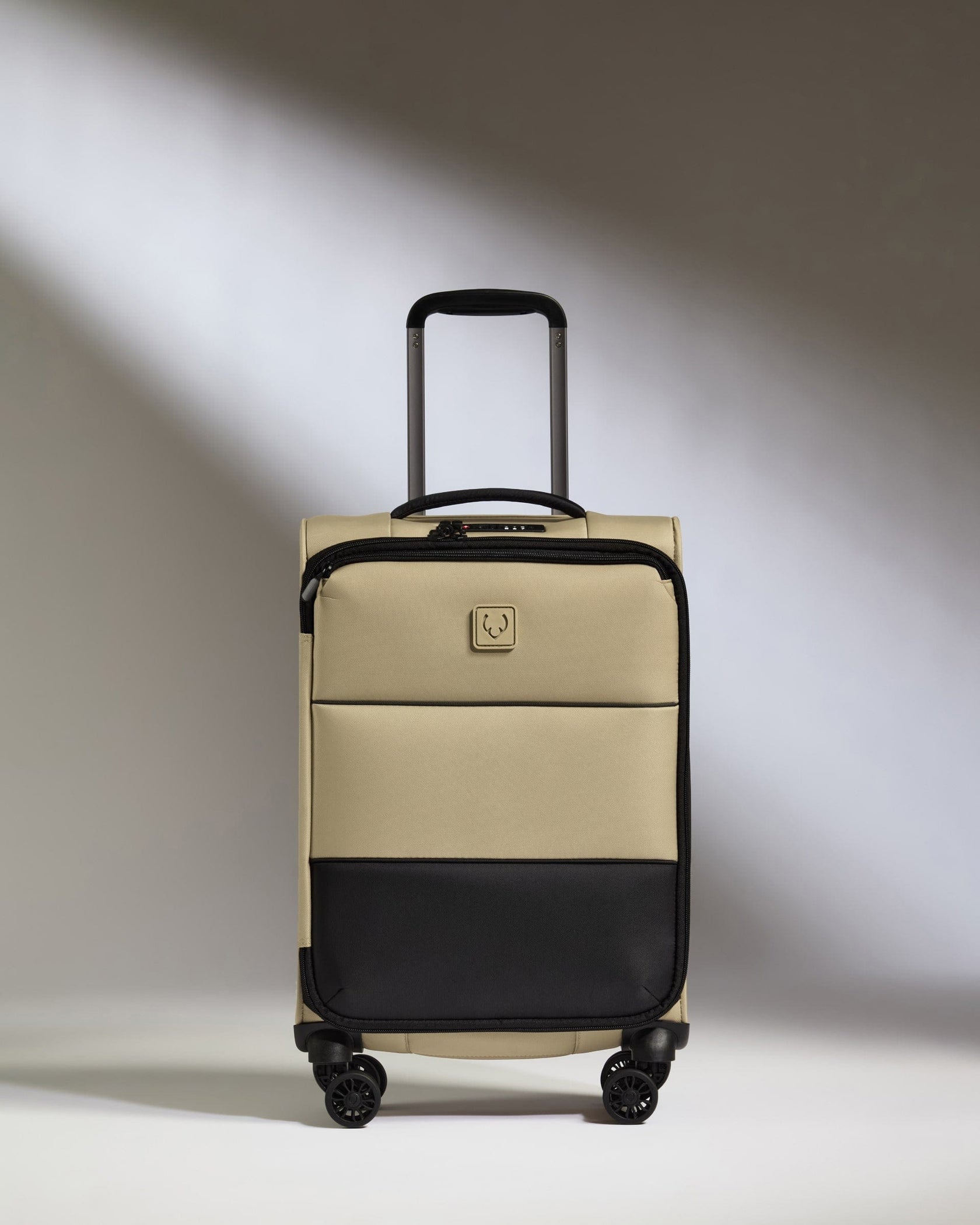 Lightest Cabin Suitcase in Sand Beige - Soft Stripe 2.0 | Soft Suitcase ...