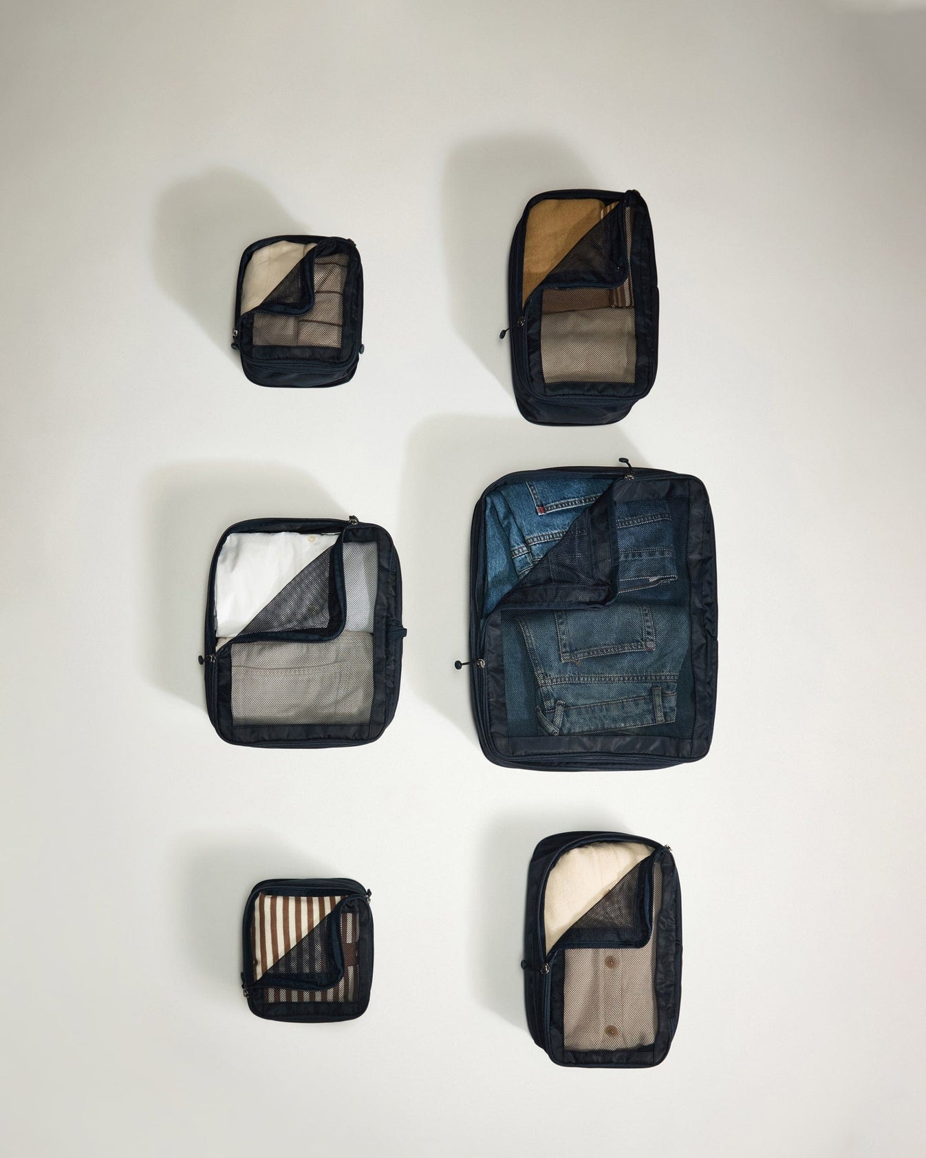 Packing Cubes in Navy Blue Set of 6 | Travel Accessories | Packing ...