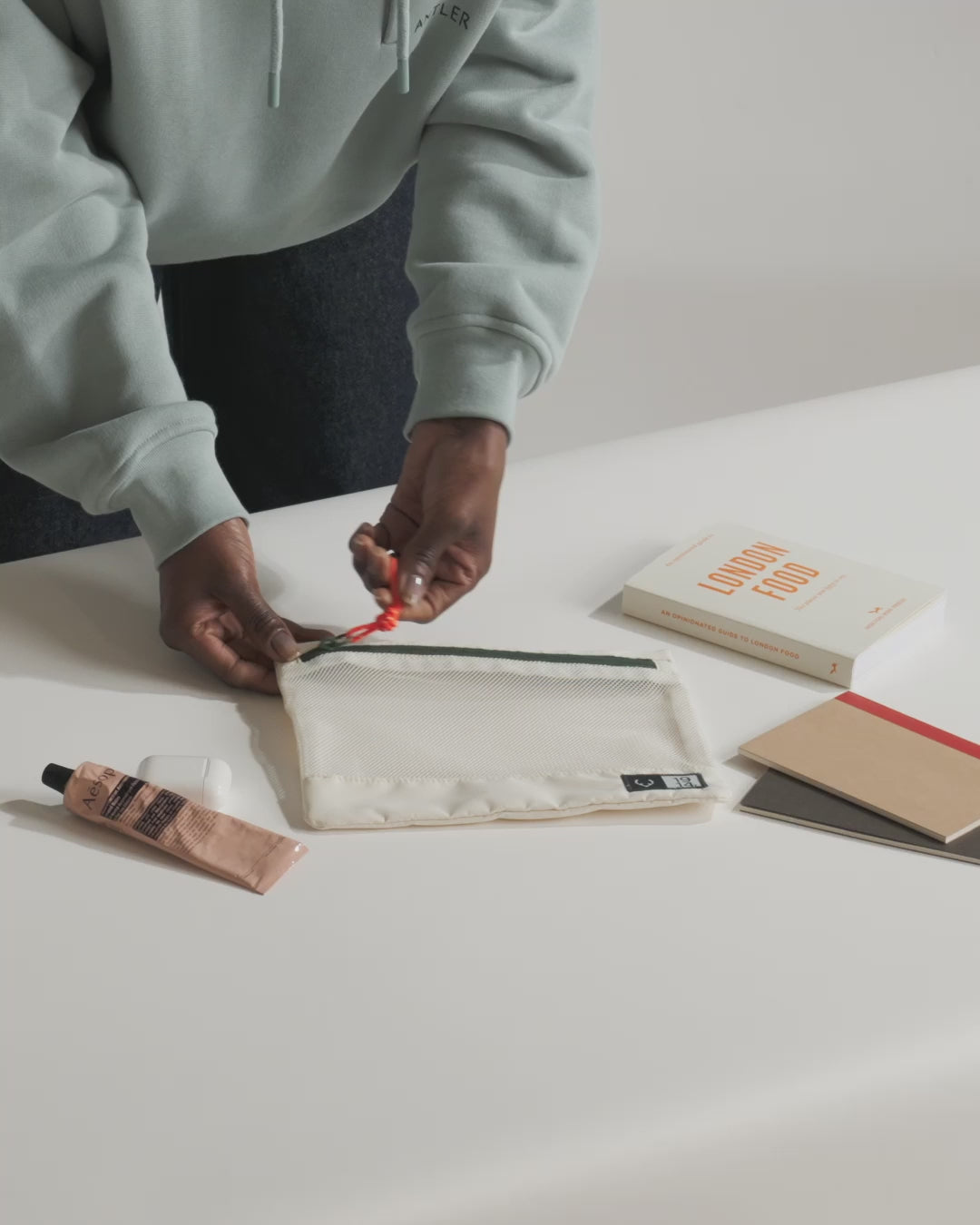 Essential Travel Pouches in Beige Set of 3 | Travel Accessories ...